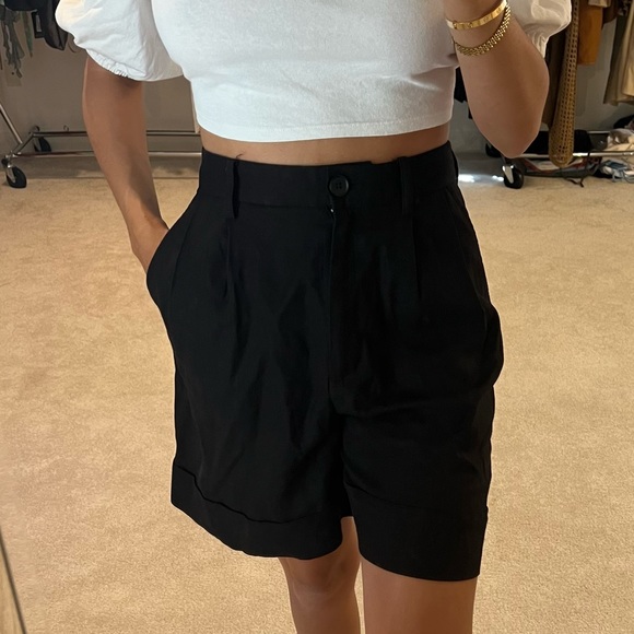 Zara | Shorts | Zara Linen Blend Pleated Shorts | Poshmark